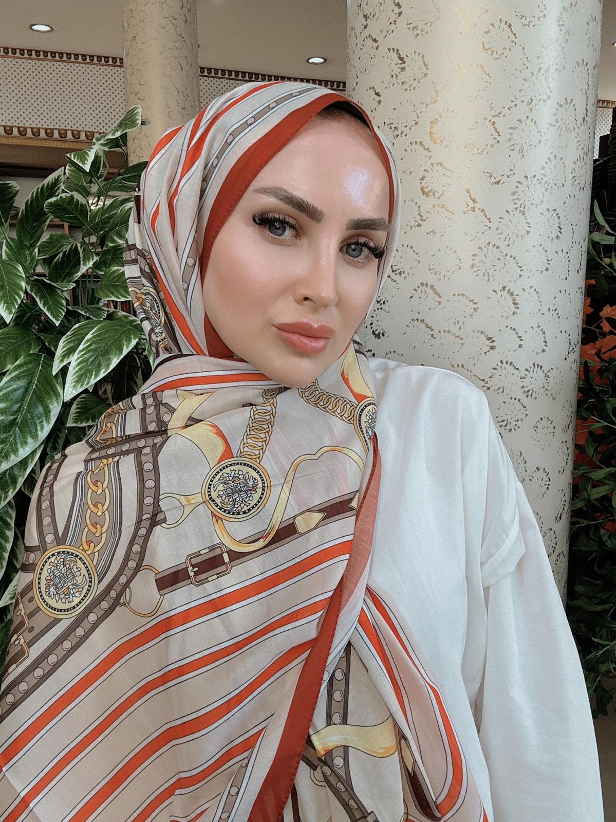 Hermes Kemer Desen Pamuk Soft Şal 61533 - Bordo – Oxygen Scarfs