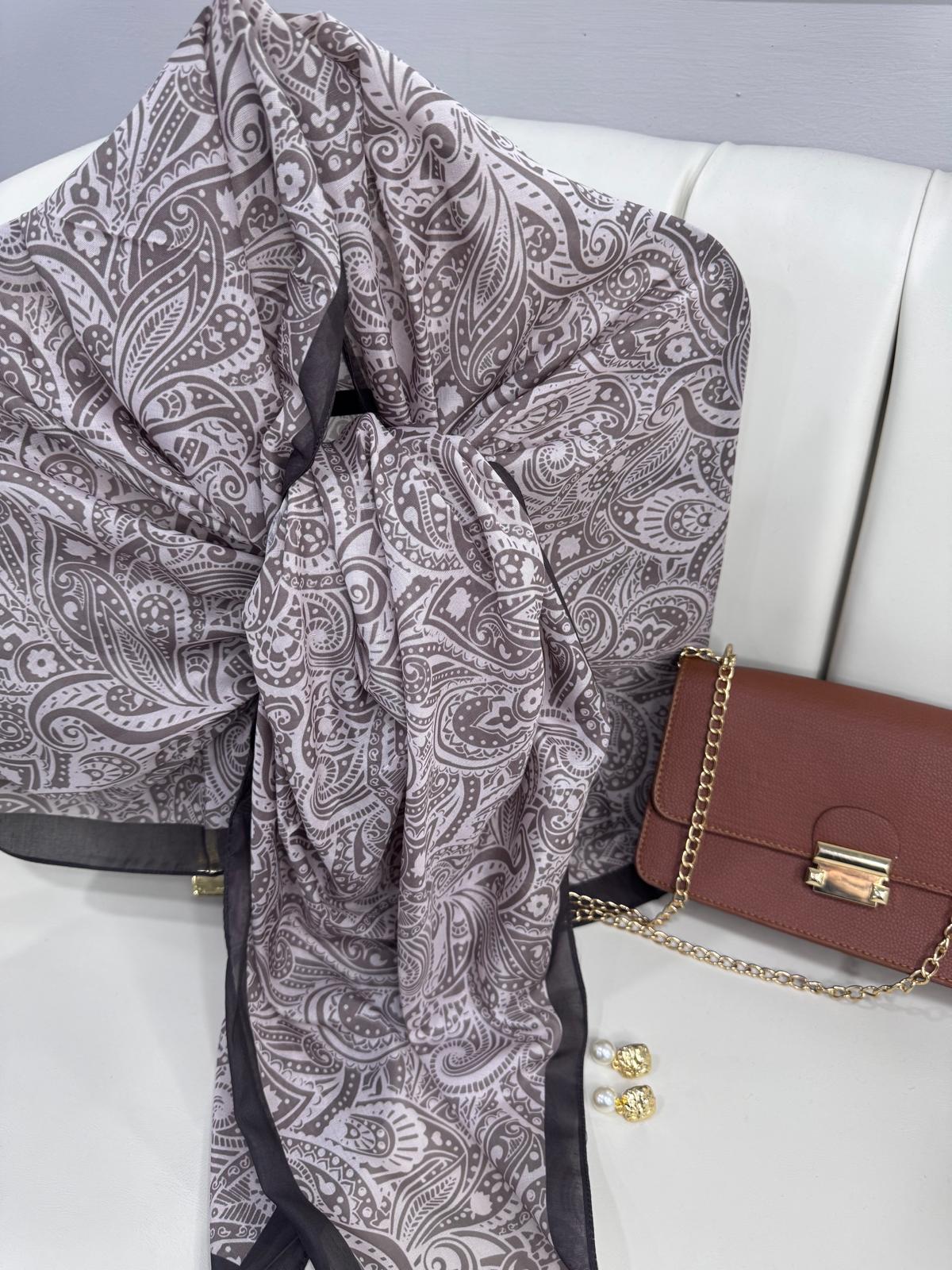 Mandala Desen Pamuk İpeksi Şal - 452366- Lavanta Çölü – Oxygen Scarfs