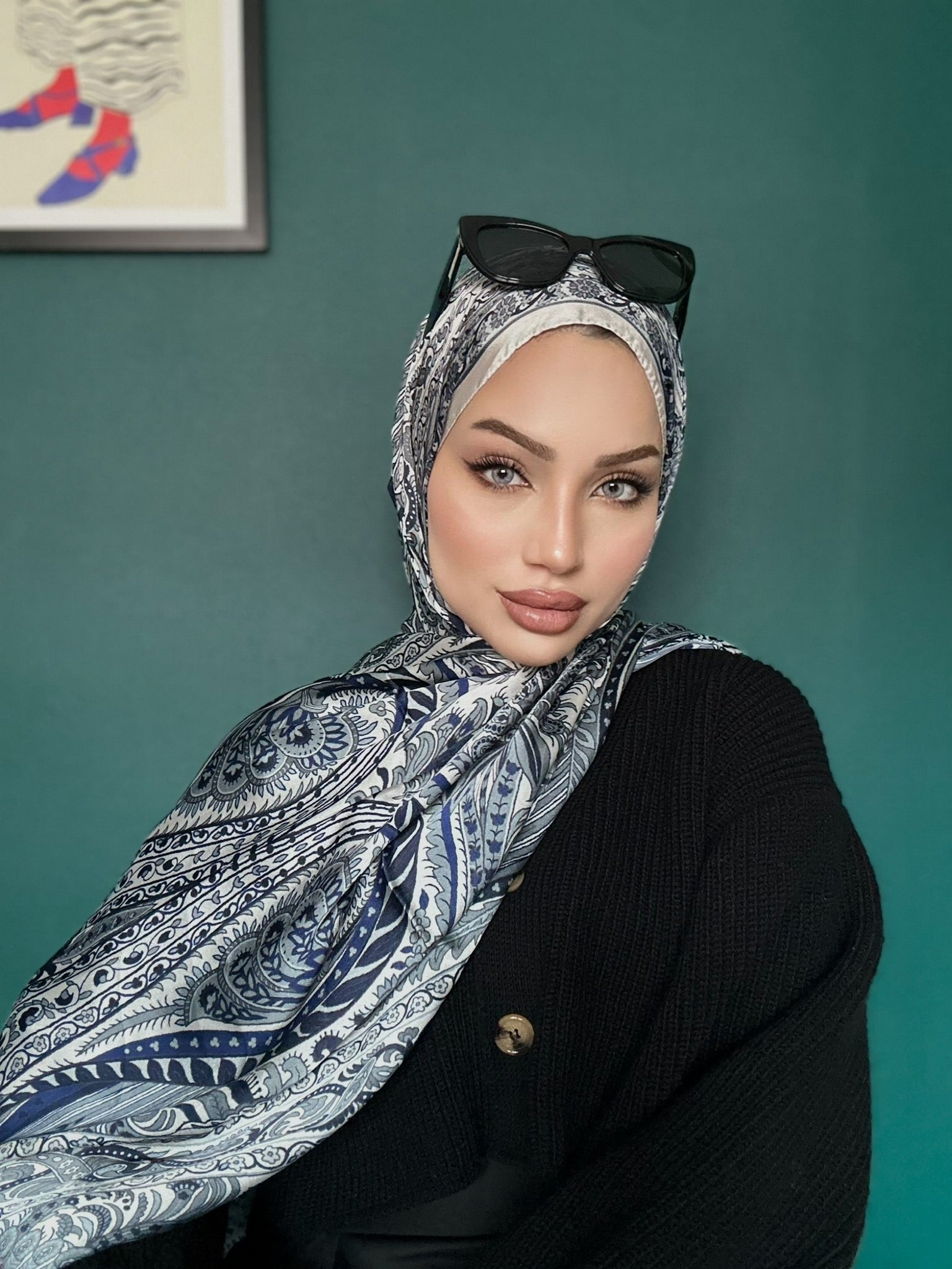 İTHAL ETRO DESEN NEW VUAL İPEK ŞAL 44344 -Mavi – Oxygen Scarfs